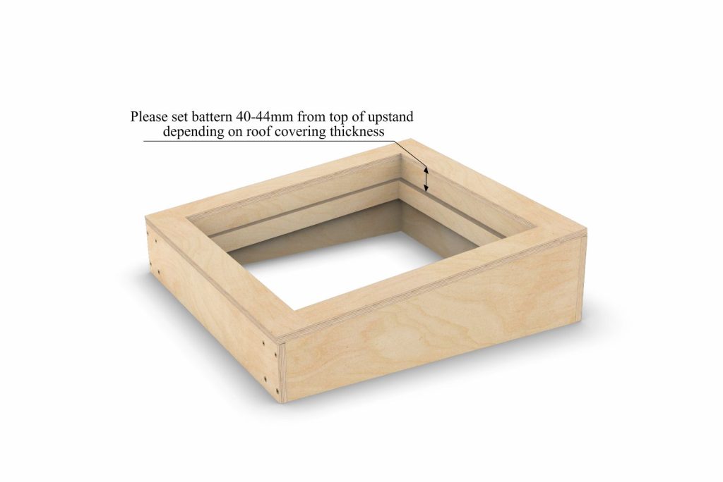 Inclined Insulated Upstand for Flat Roof Skylight 1000 x 1000 mm