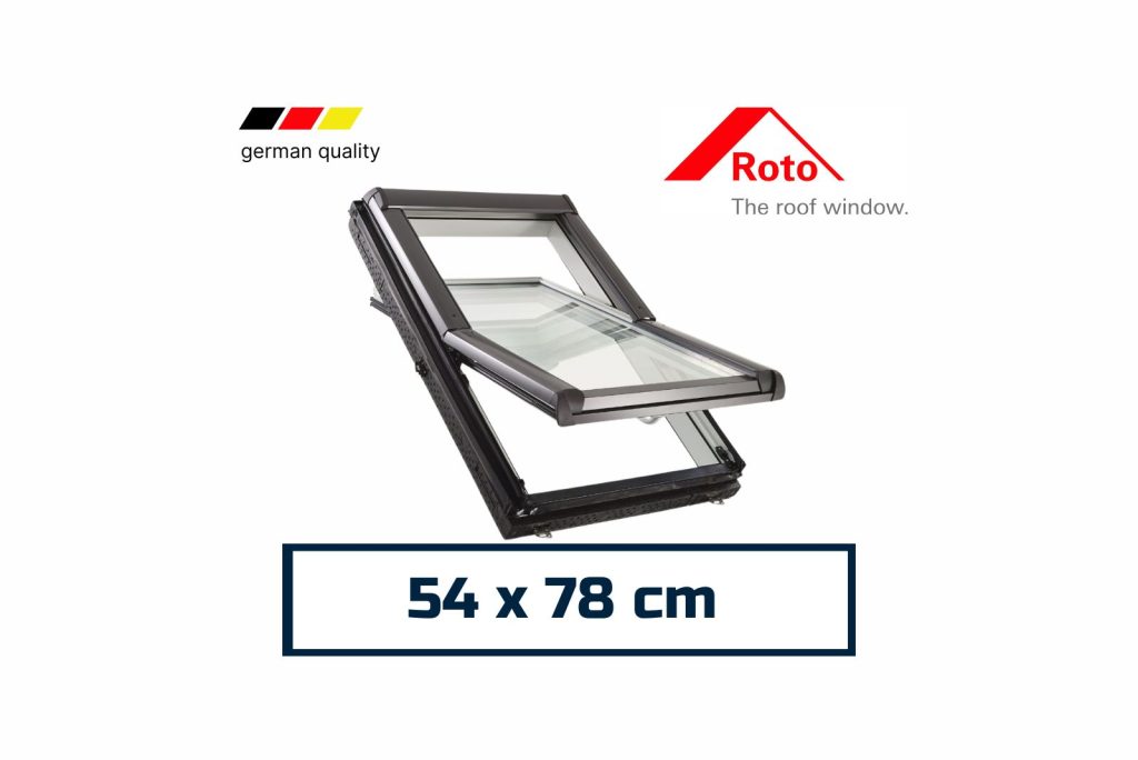 Roto Pitched Roof Skylight Center-Pivot 54x78 cm White Timber