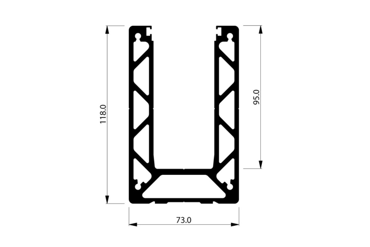 Base Mount Frameless Glass Balustrade Profile set SV 75 UT | KingsView