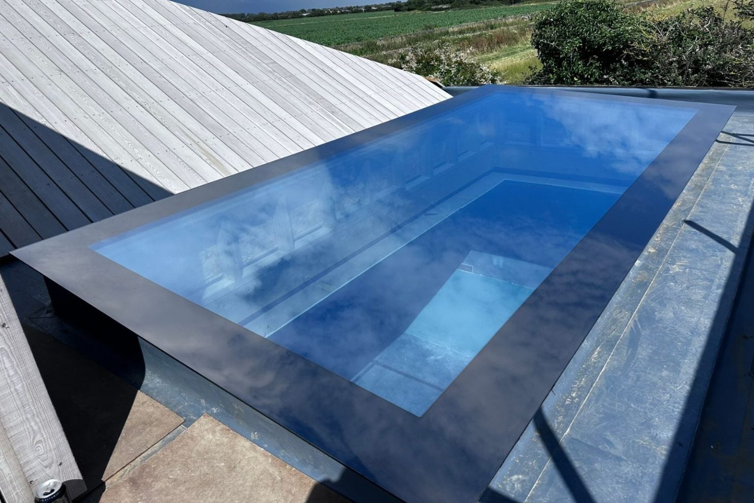 Flat Roof Skylight 1000 x 2000 mm, Fixed, Frameless, Triple Glazed, 99 ...